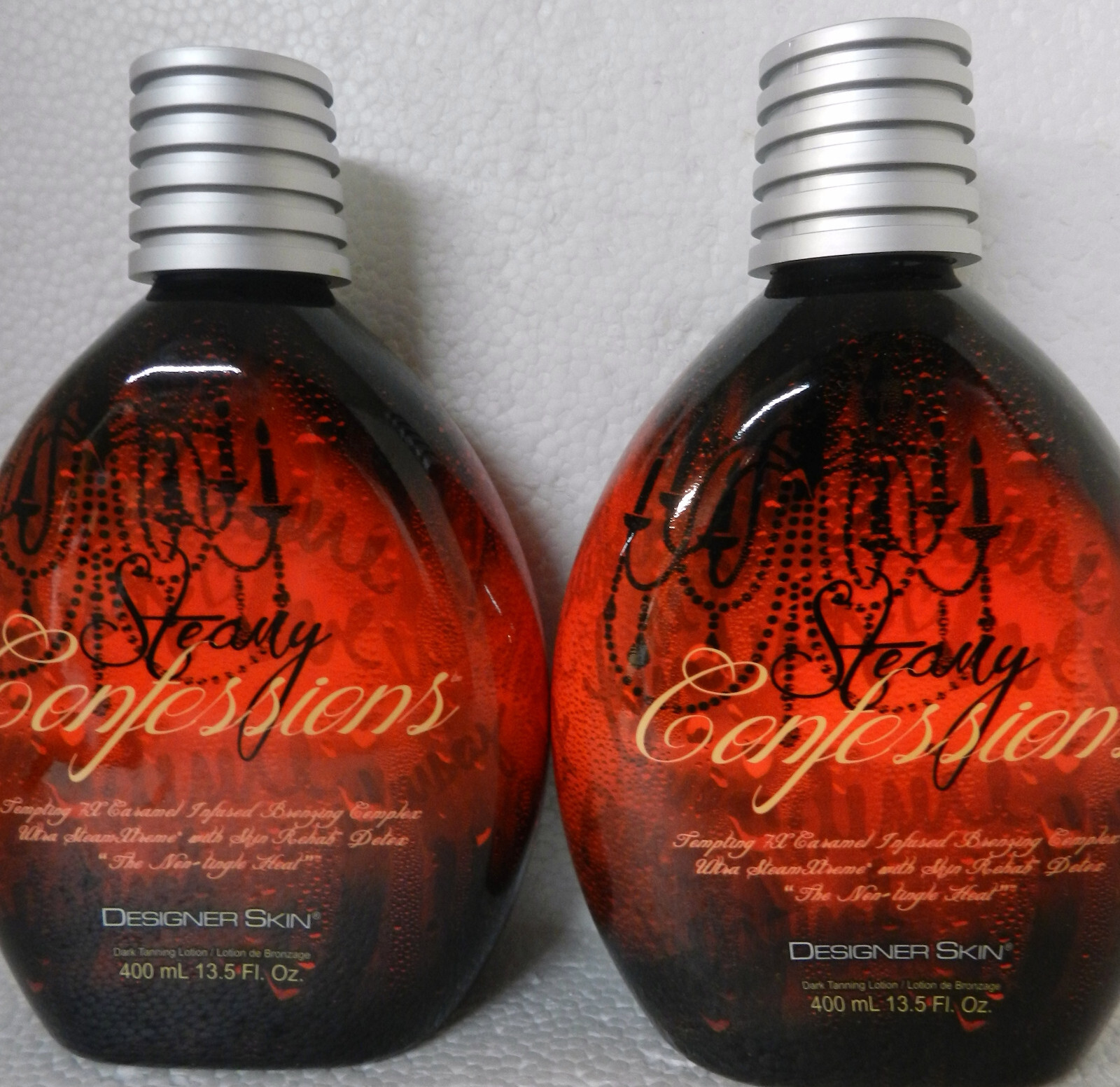 2 LOT STEAMY CONFESSIONS 7X WARM BRONZER TANNING BED LOTION DESIGNER ...