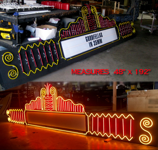 Vintage 1980's HUGE 16 FT. THEATER MARQUEE Neon Sign - Home Theater ...