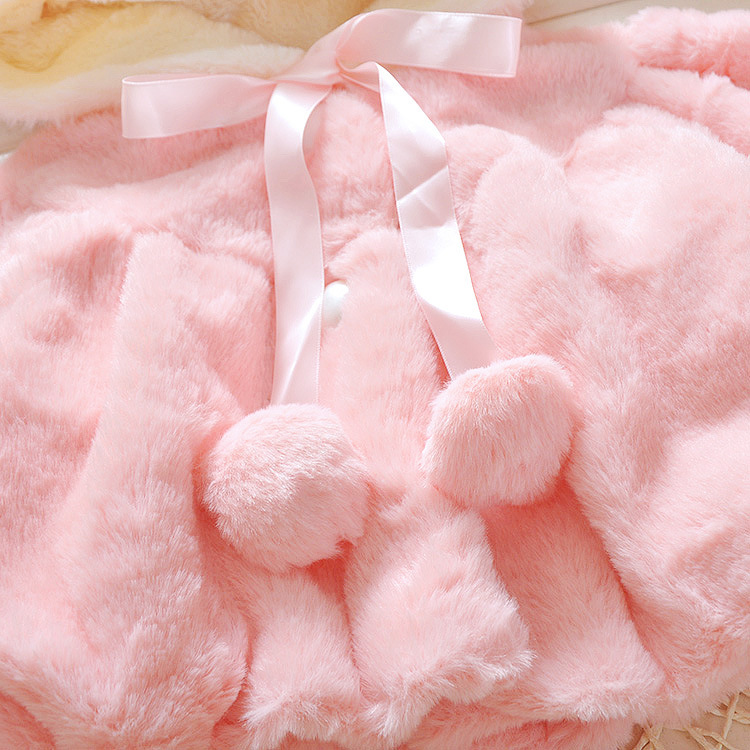 Kids Baby Girls Warm Cape outerwear Hooded Coral Velvet coat Newborn ...