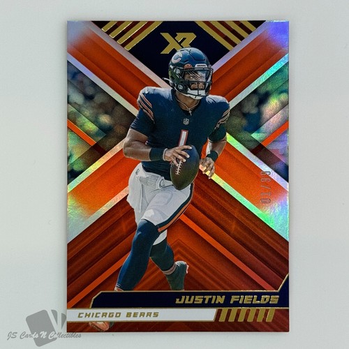 2022 Panini XR JUSTIN FIELDS 01/99 ORANGE #86 Bears Steelers NUMBER ...