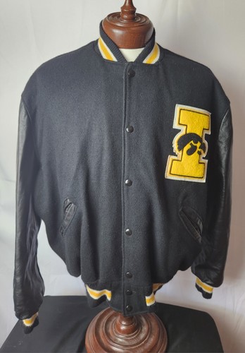 🚨🔥Vintage 80s Delong Iowa Hawkeyes Wool Varsity Jacket XL Sz 48 ...