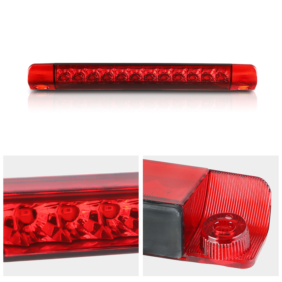 (FULL LED) Red Lens 3rd Third Brake Light Rear Stop Lamp for 10-16 ...