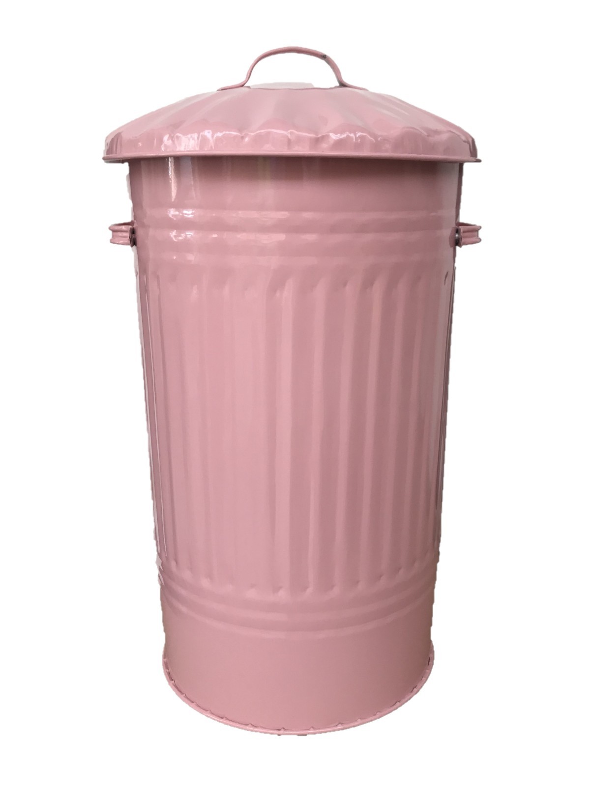 45L METAL PINK BIN, WASTE BIN, RETRO, VINTAGE, DUSTBIN, HORSE PET FEED ...