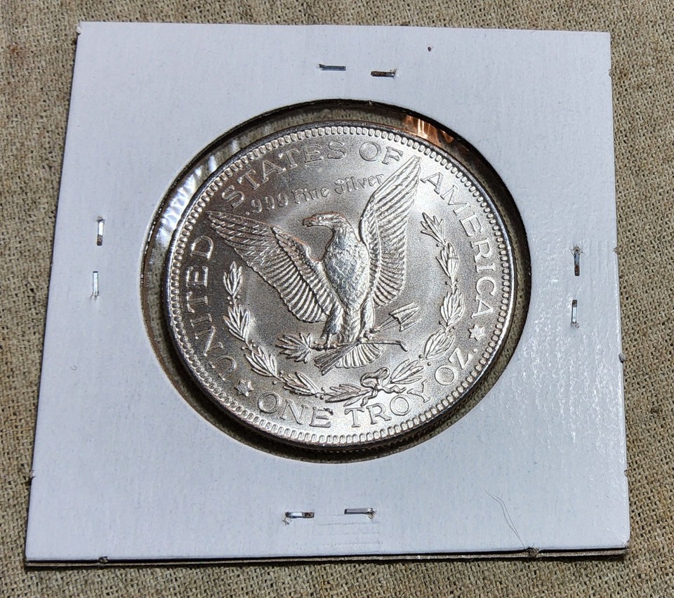 1 TROY OZ. .999 FINE SILVER BULLION ROUND COIN MORGAN E. PLURIBUS UNUM ...