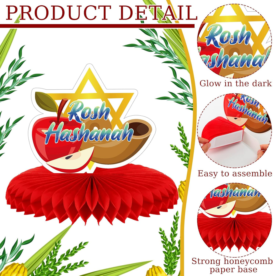 12 Pcs Rosh Hashanah Honeycomb Centerpieces Rosh Hashanah Decorations ...