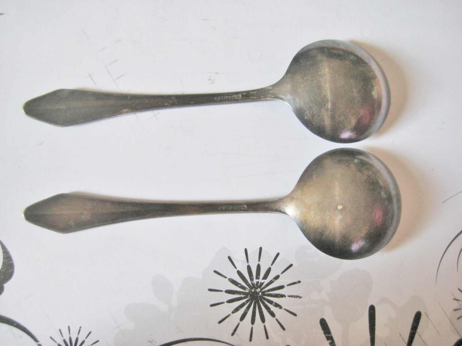 Vintage Simpson, Hall, & Miller Silver Plate Soup Spoons, Set of 2 ...