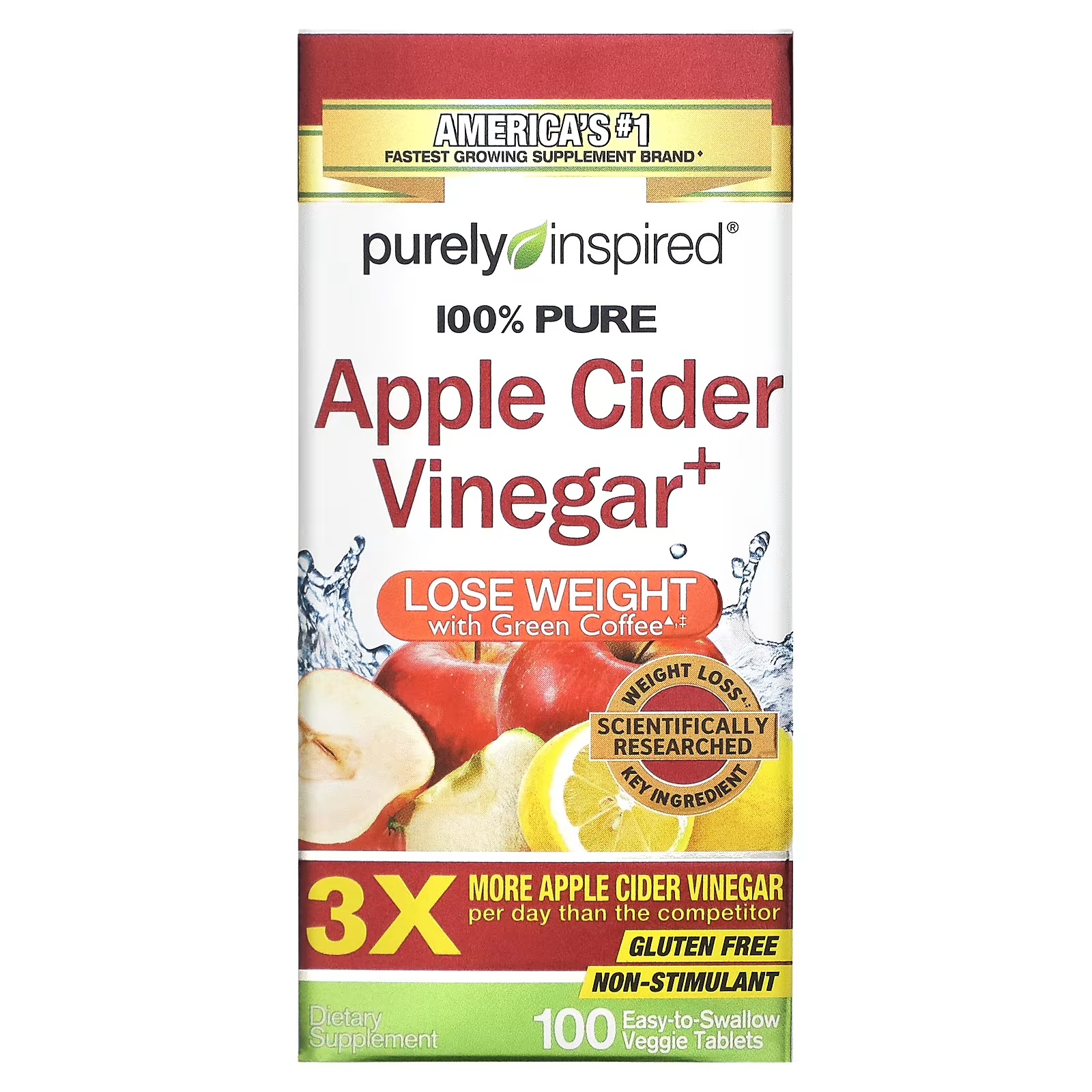 Purely Xen Inspired Apple Cider Vinegar Pills Weight Loss 100 ct - Exp ...