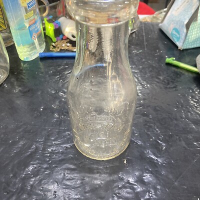 Vintage wiseman dairy glass milk bottle one pint P-007 | eBay