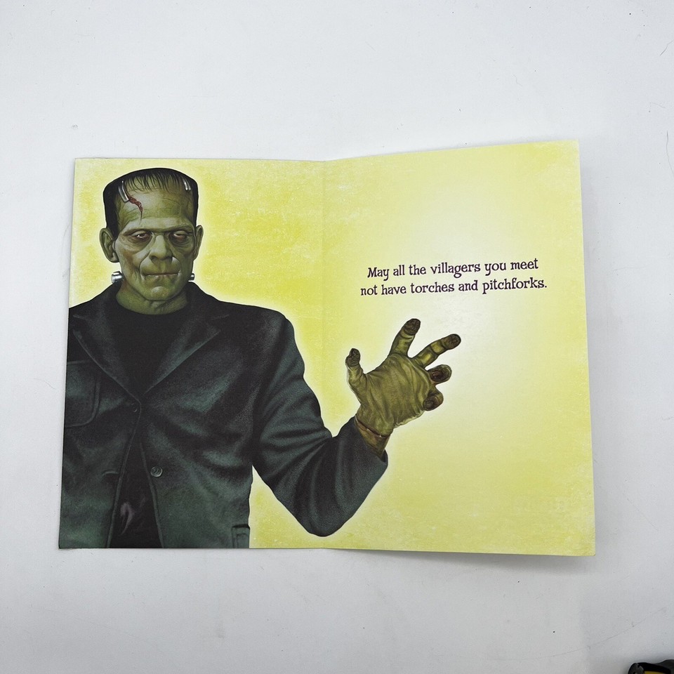 UNIVERSAL MONSTERS FRANKENSTEIN MONSTER Halloween Greeting Card Unused ...