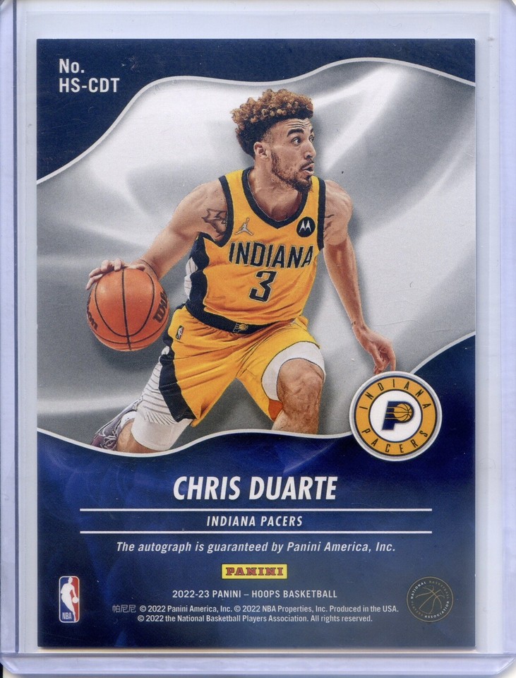 Chris Duarte 2022-23 Panini Hoops Basketball /25 Auto #HS-CDT | eBay