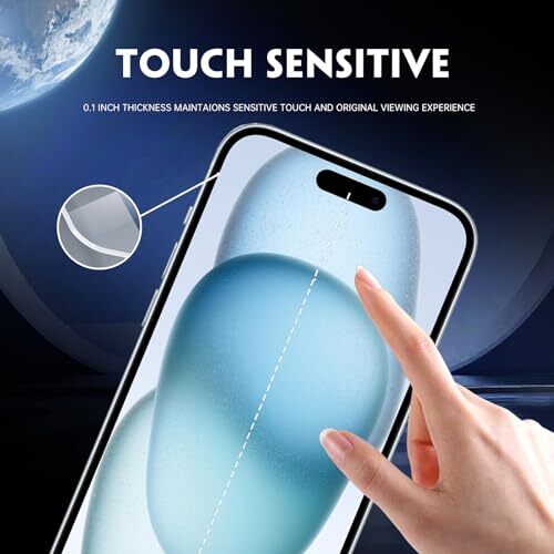 iPhone 15 3 Pack 9H Hardness Clear Tempered Glass Anti Scratch Screen ...