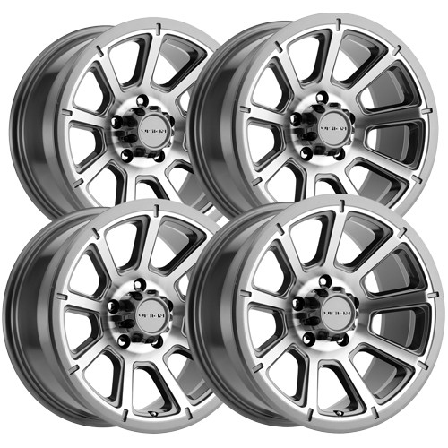 (Set of 4) Vision 353 Turbine 17x8.5 8x170 +18mm Gunmetal Wheels Rims ...
