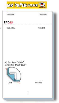 2 Ply Restaurant Order Pads / Food Order Pads (100 Pads) 2 Ply (2 ...