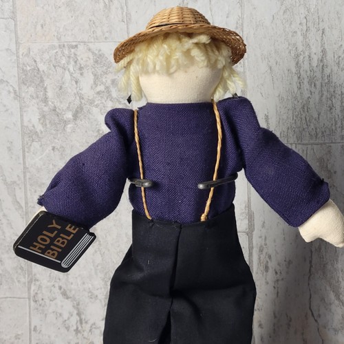 Amish Faceless Cloth Doll 12" Handmade Primitive Folk Art Soft Body ...