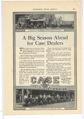 1919 Case Tractor Ad: Dealership Pics for Bonham, Texas & Dyersville ...