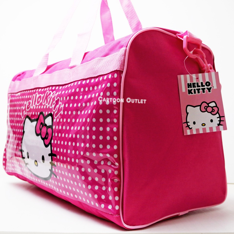 Sanrio Hello Kitty Duffel Bag Carry On Overnight Travel Pink Tote 18 ...