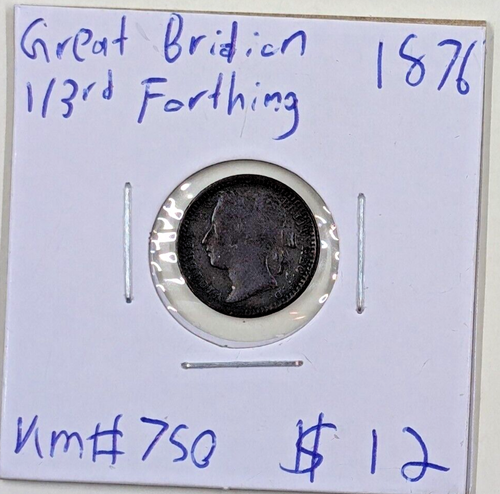 1876 Great Britain 1/3rd Farthing KM #750 | eBay