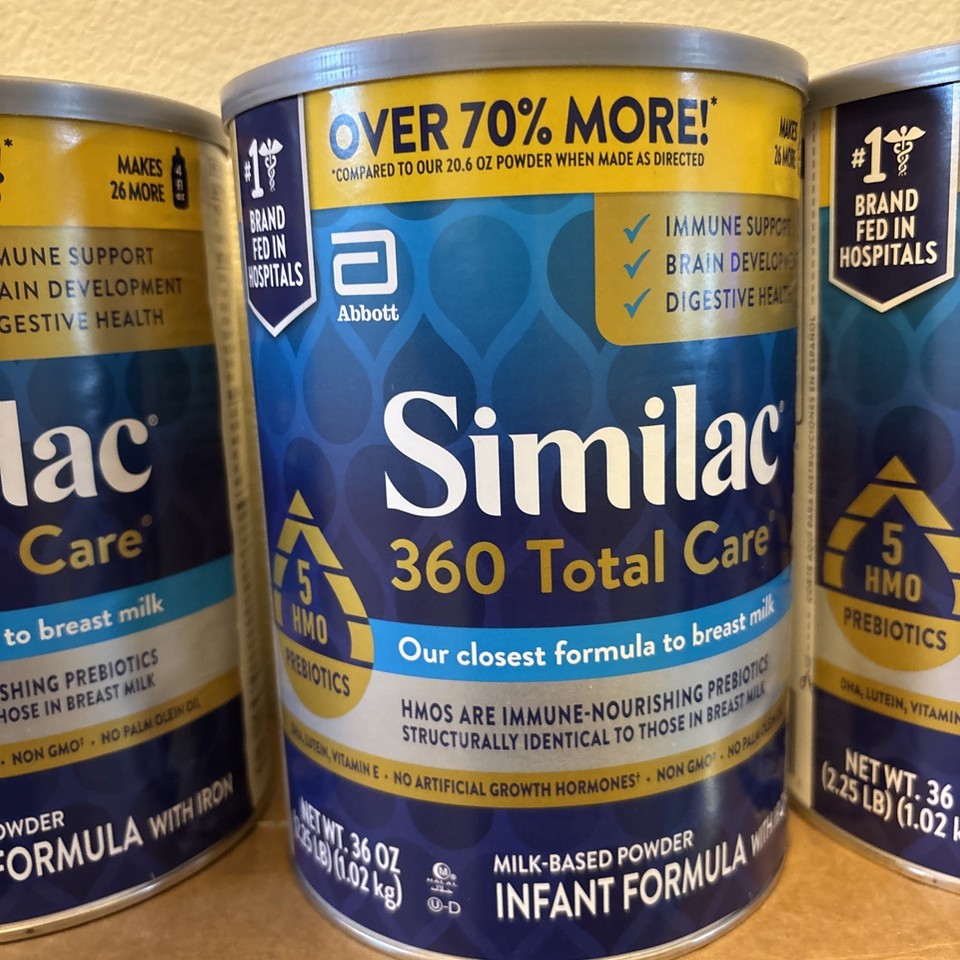 Lot Of 3 Similac 360 Total Care Infant Formula 36 oz Value Cans Exp 04/ ...