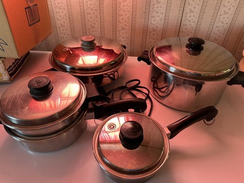 SALADMASTER 18-8 Tri-Clad Stainless Steel 11PC Cookware Set w Electric ...