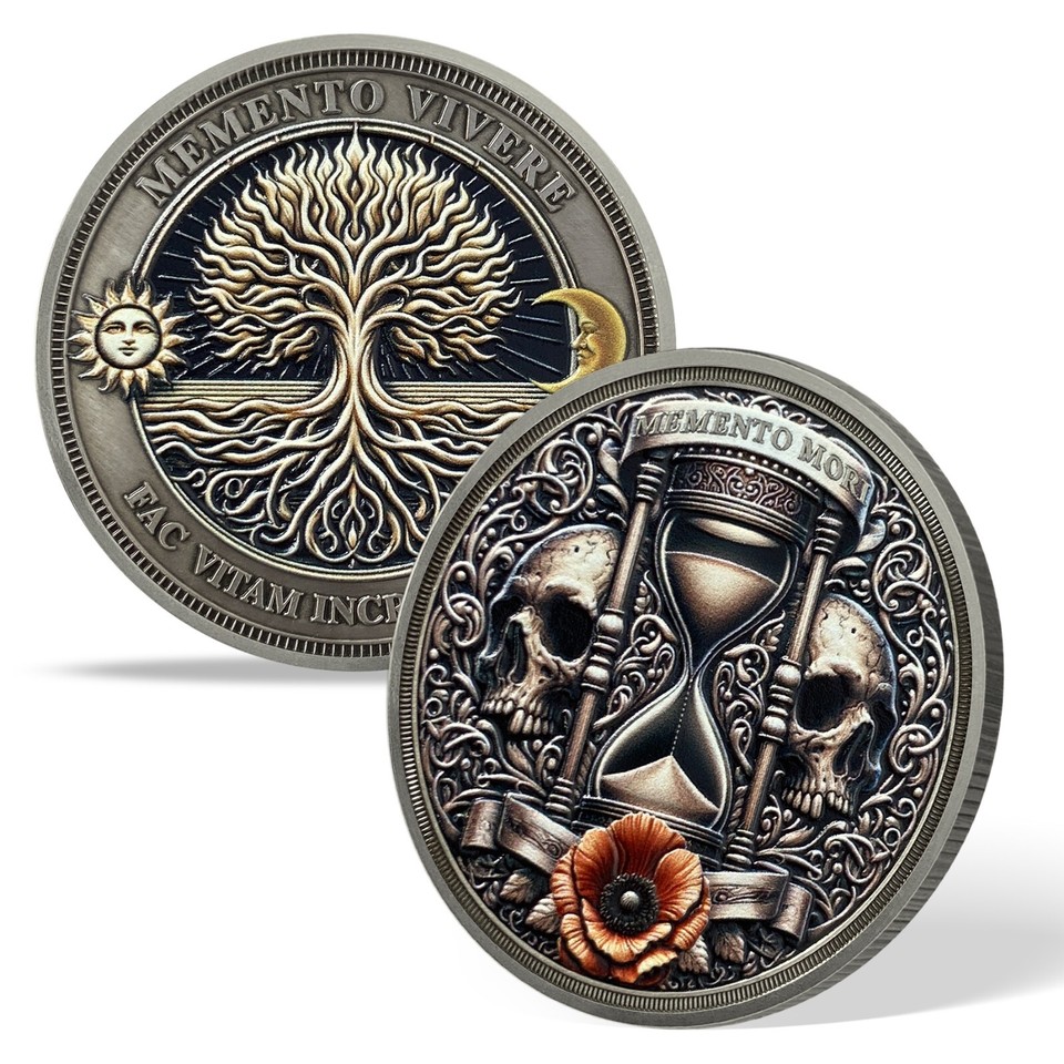 Memento Mori Challenge Coin | Elevate Your Daily Stoic Practice | 3D ...