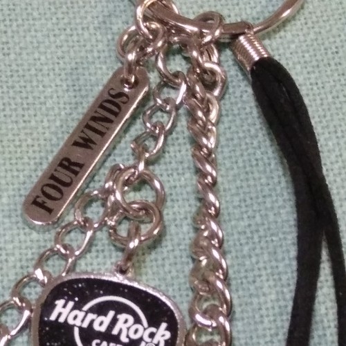 HARD ROCK CAFE Guitar SKULL Tassel Chain Charms Keyring And Spikes Link ...