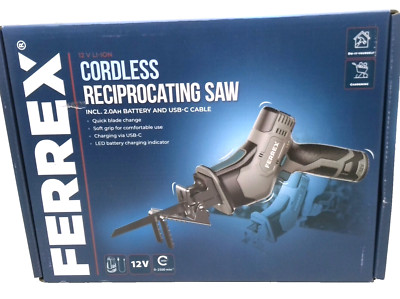 Ferrex Cordless Reciprocating Saw - USB-C - 2.0AH Battery Charging ...