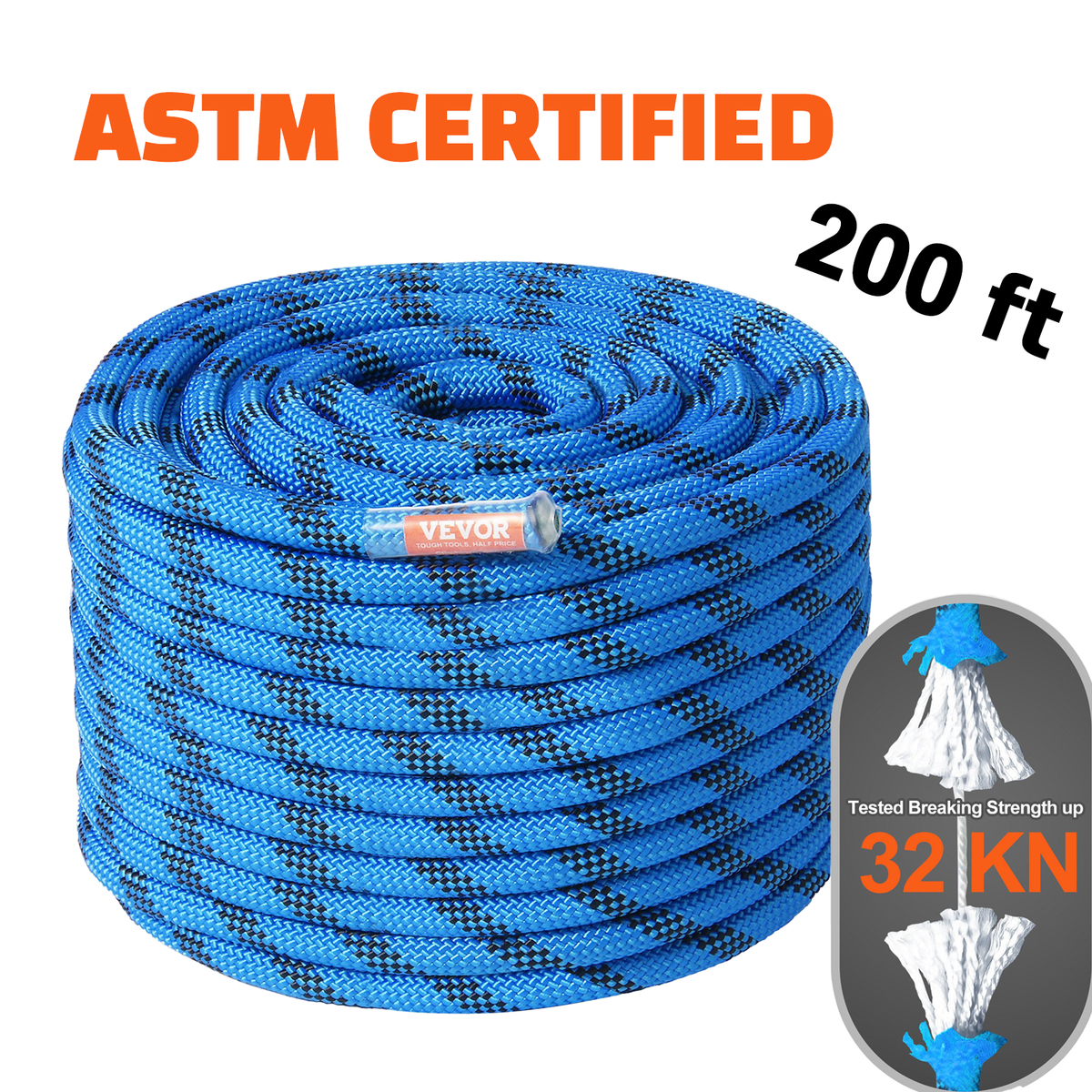 Rappelling Rope 12mm Heavy Duty Prusik Climbing Rope & Cord Set - 30kN ...