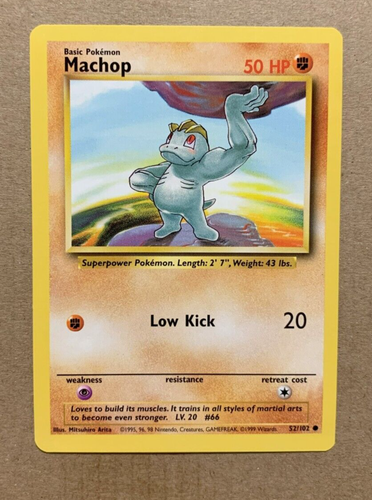 Machop 52/102 Base Set - Common Pokemon Card - NM/Mint | eBay