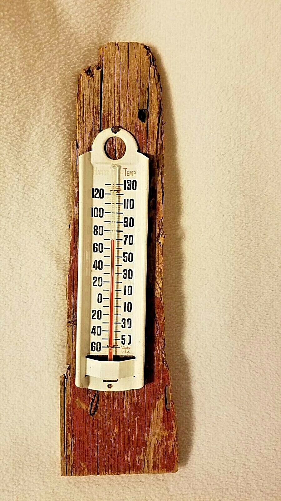 Rustic Thermometer on Old Barn Wood Taylor Thermometer Handy Temp ...