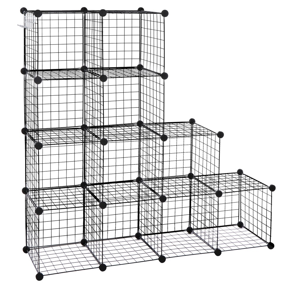 12-Cube Storage Shelf Wire Cube Storage Organizer DIY Closet Cabinet ...