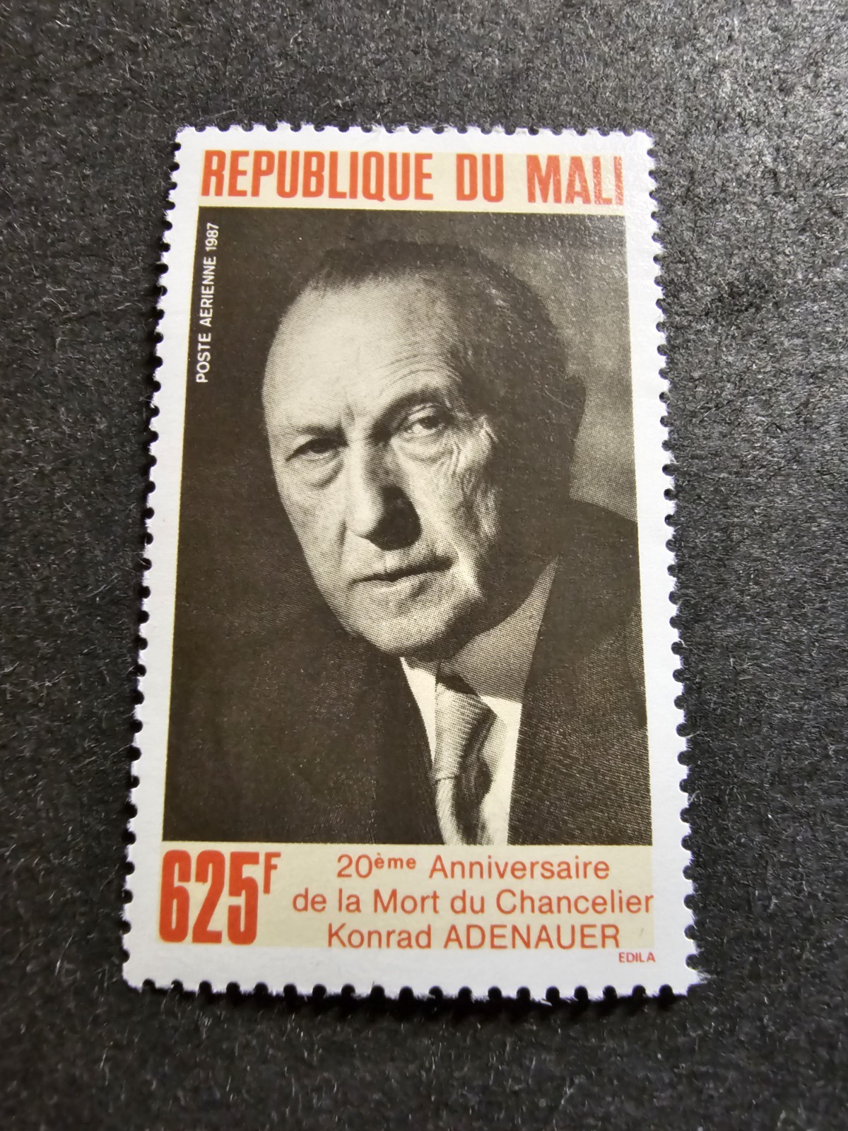 Stamp Mali Chancellor Conrad Adenauer Pa N° 524 New Luxury MNH 1987 ...