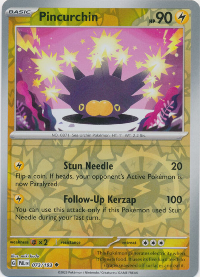 Pincurchin - 073/193 - Uncommon - Reverse Holo NM, English Pokemon ...