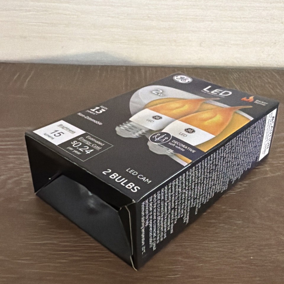 Light Bulbs Flicker Flame GE LED Low Energy Non Dim 15 Lumens soft ...