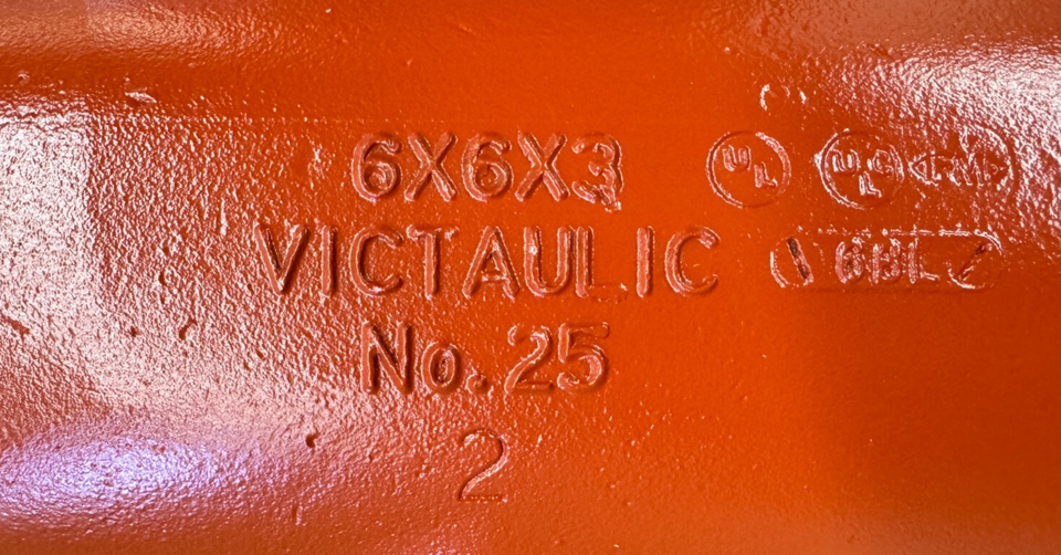 6" x 3" Victaulic Style 25 Reducing Tee Grooved End Pipe Fitting | eBay