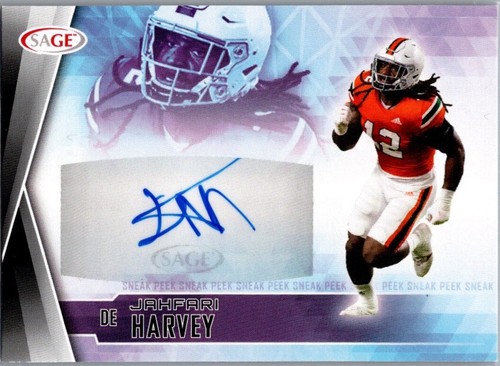 2022 SAGE Low Series - Sneak Peek Autographs Jahfari Harvey #SPA-JH Red ...