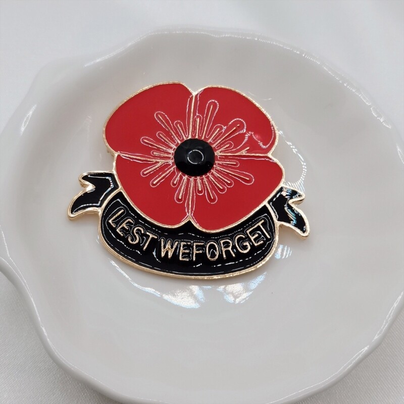 Remember Memorial Day Gift Poppy Brooch Pin Lest We Forget Lapel Pin | eBay