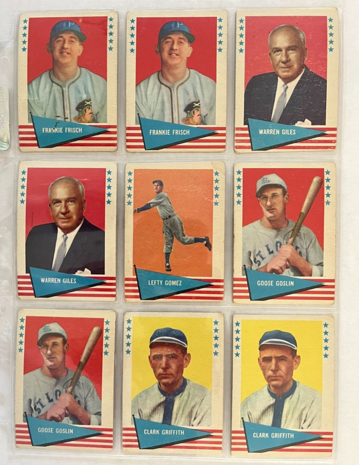 1961 Fleer Baseball Greats (Vintage) 79 Card Lot - Very Good cond ...