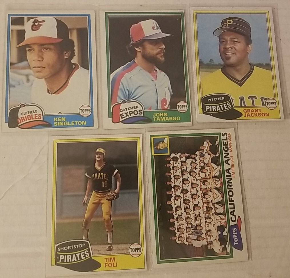 1981 Topps Baseball Card Lot Of 5 - Ex Condition - Ken Singleton - Tim ...