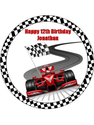F1 Racing Car Edible Cake Topper Icing Birthday Cake Racing Decoration ...