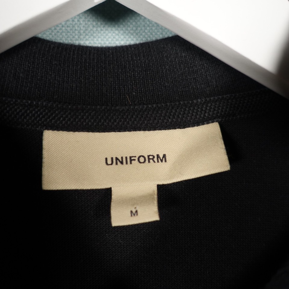 Burberry Uniform Polo T Shirt Mens Medium Black Short Sleeve Designer ...