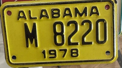 Alabama- Vintage Motorcycle License Plate 1978 | eBay