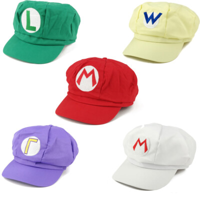 Mario, Luigi, Wario, Waluigi, Fire Mario Embroidered Newsboy Hat - FREE ...