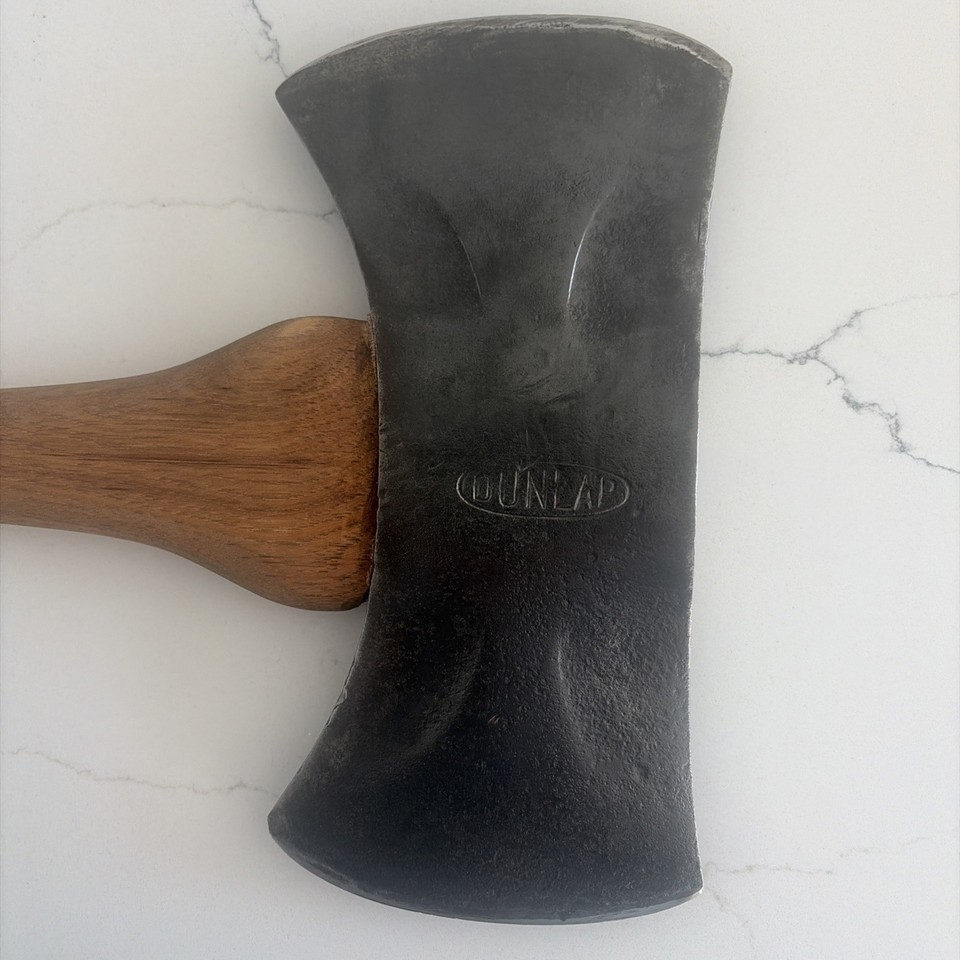 Vintage DUNLAP 4 LBS Double BIT SWAMPING AXE HEAD PHANTOM BEVELS OVAL ...