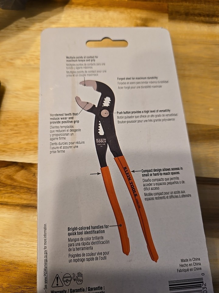 Klein Tools Quick-Adjust Klaw Pump Pliers, 10-Inch (D505-10B) | eBay