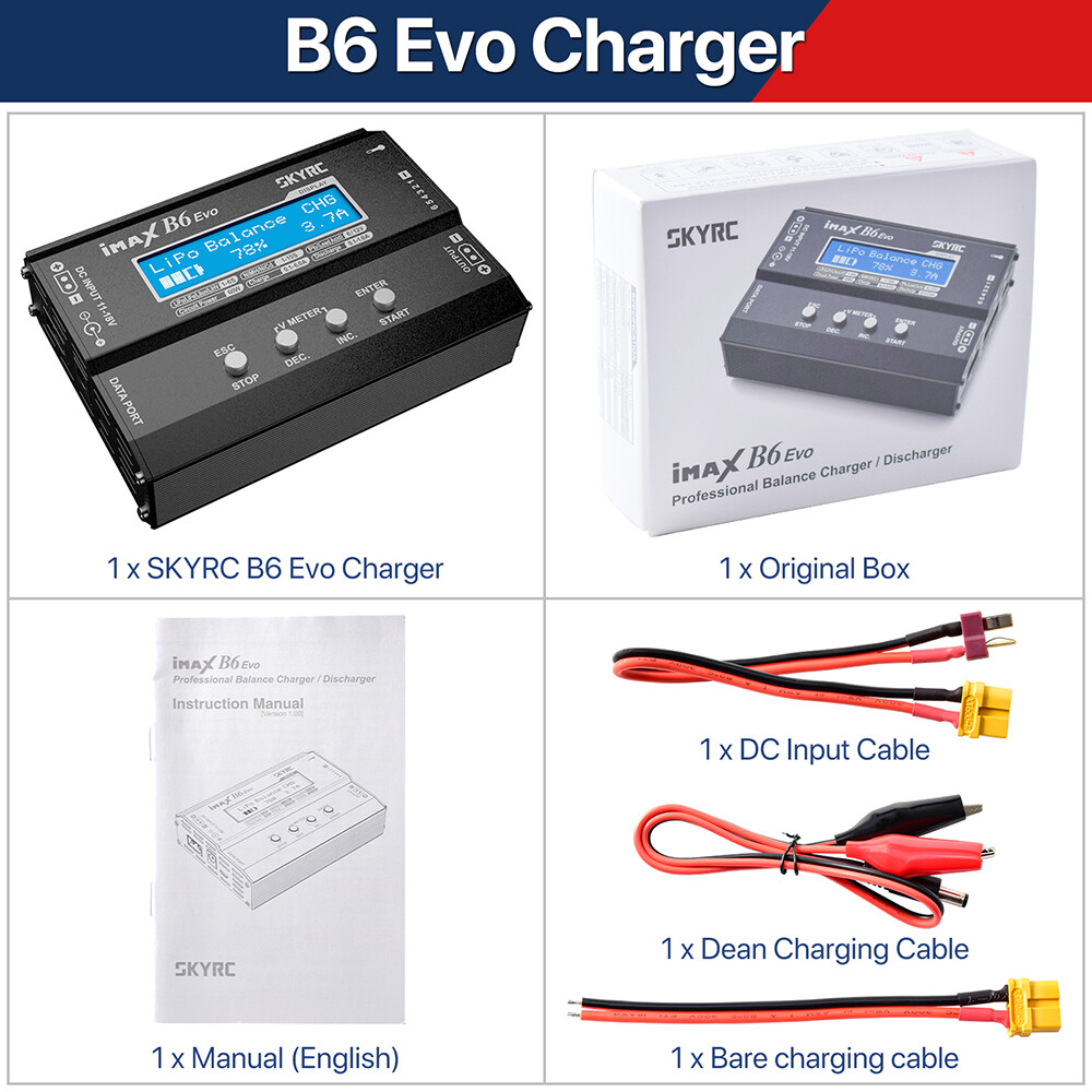 SKYRC IMAX B6 EVO B6 V2 B6 Mini B6AC V2 LiPo Battery Balance Charger ...