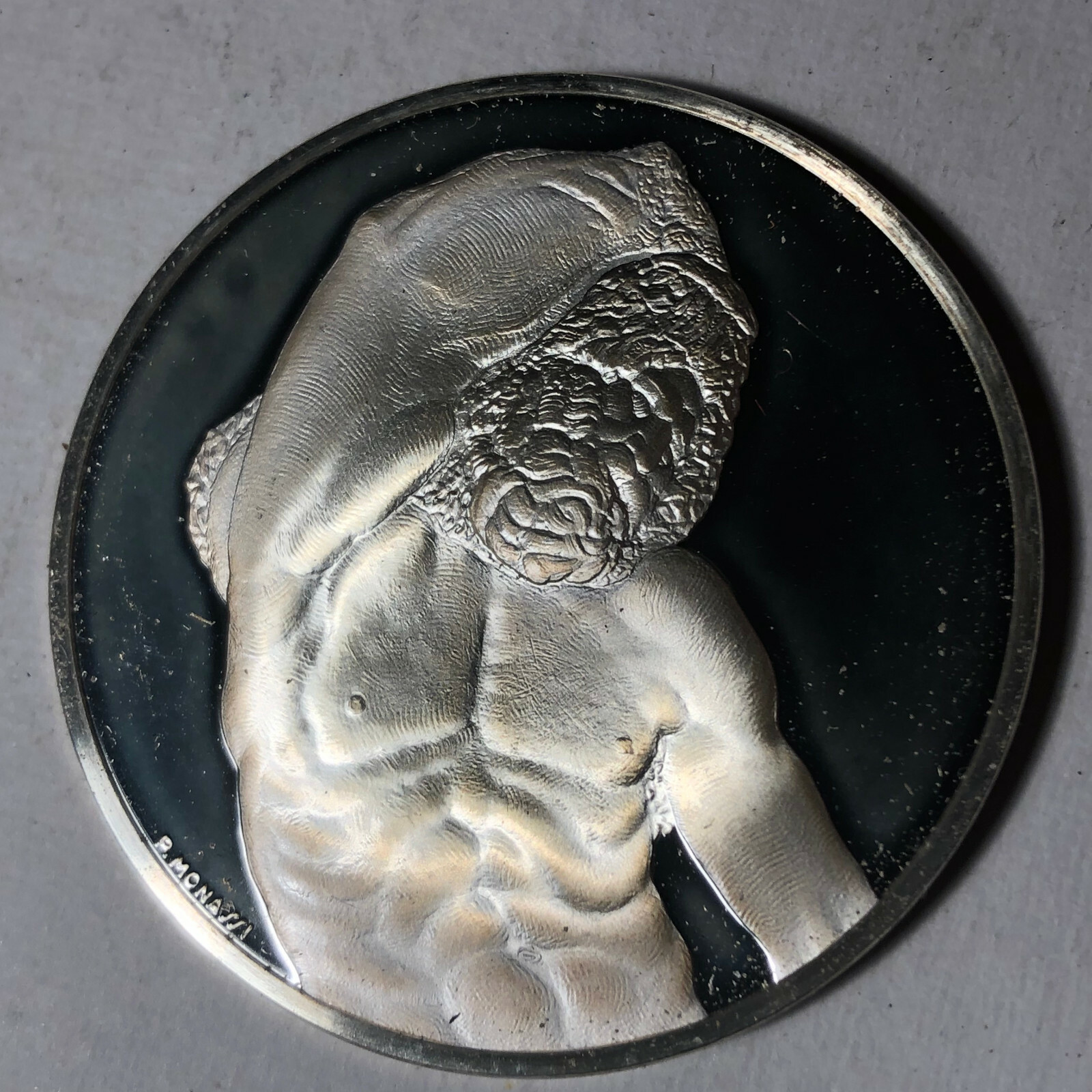 The Bearded Prisoner, The Genius of Michelangelo 1.26oz Sterling Silver ...