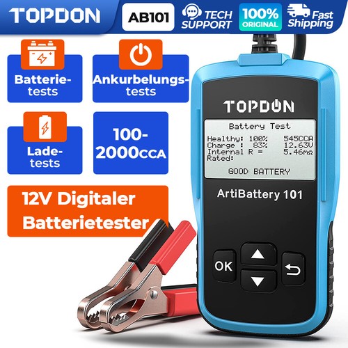 TOPDON AB101 12V Auto Batterietester KFZ Batterieladegeräte Akku ...