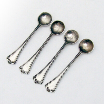 Roanoke Salt Spoons Set Baker Manchester Sterling Silver 1918 | eBay
