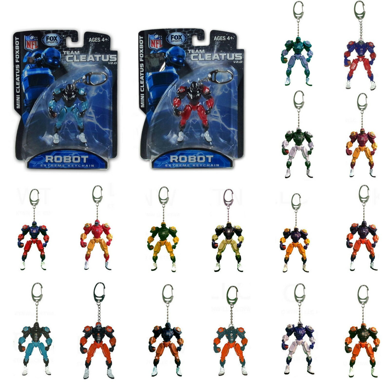 New NFL FOX Sports Robot Cleatus Action Figure Version 2.0 Key Chain ...