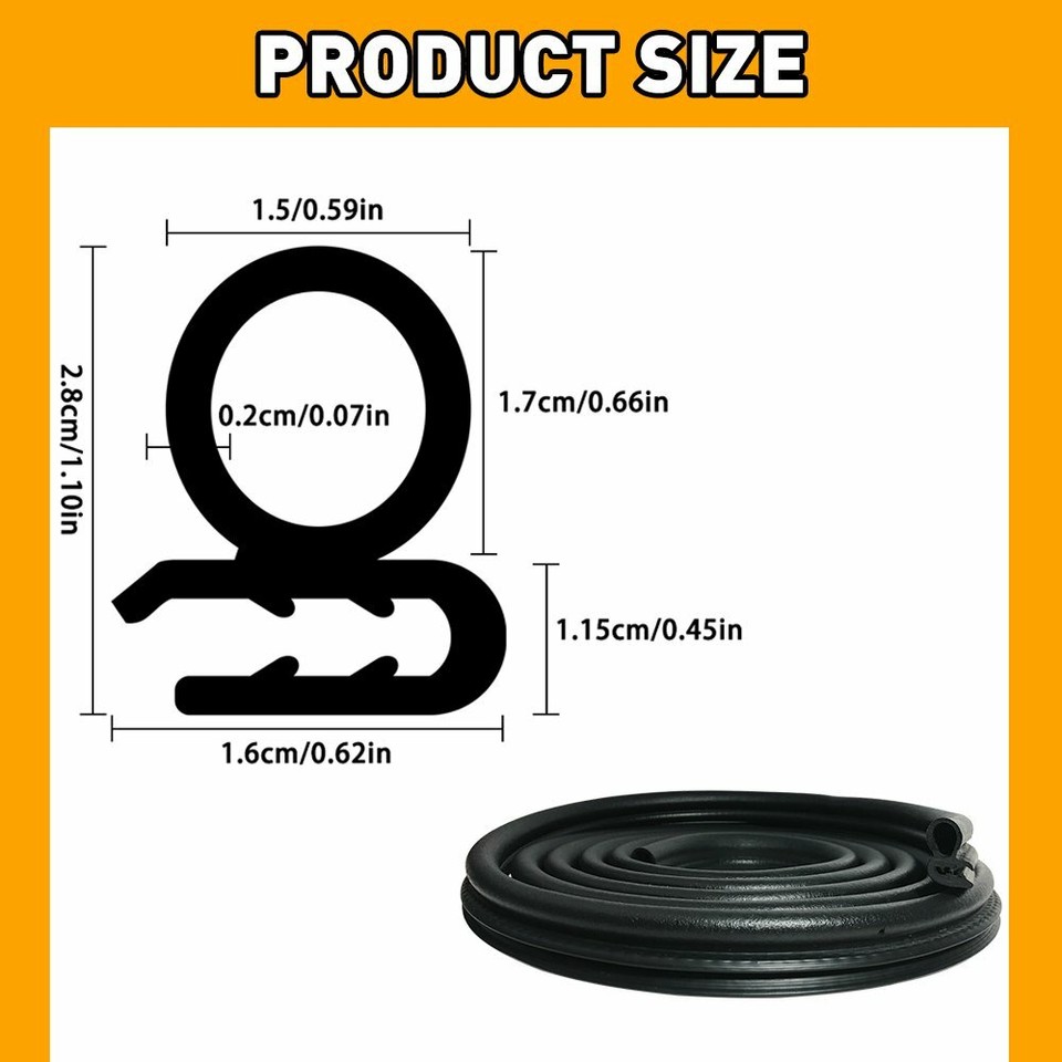 Universal Auto Rubber Seal Weather Strip Door Window Lock Trunk Hood ...
